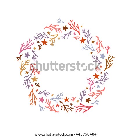 Floral Round Framefloral Wreath Vector Stock Vector 234039115 ...