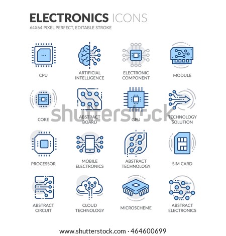 Simple Set Electronics Related Color Vector 스톡 벡터 464600699 - Shutterstock