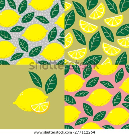 Modern Abstract Lemons Pattern Vector Illustration Stock Vector ...
