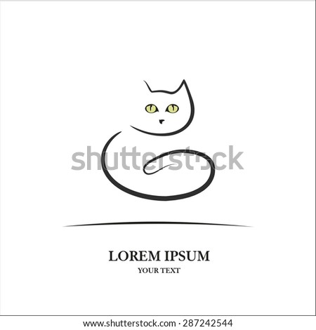 Calligraphy Cat Stock Vector 137168216 - Shutterstock